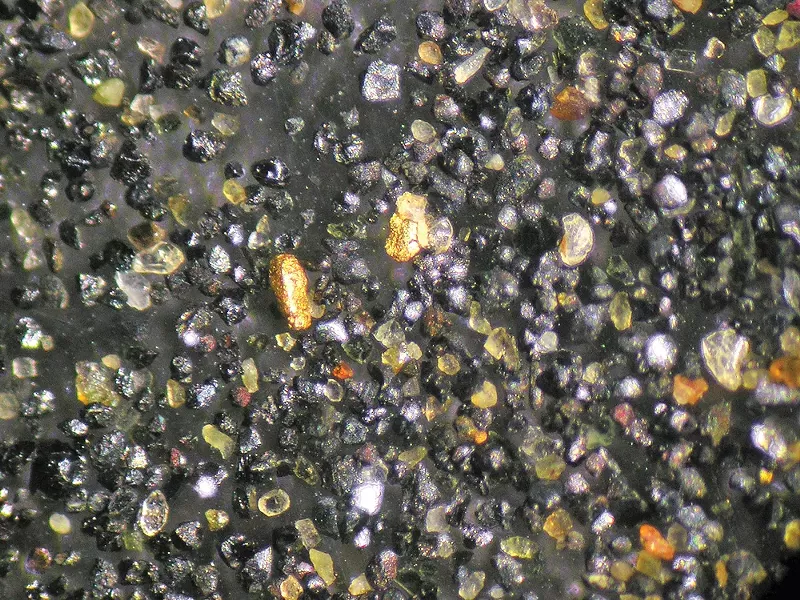 Black Sand Under Microscope