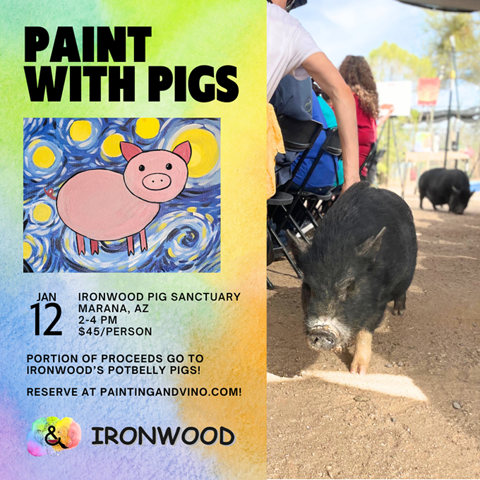 Paint with Pigs Fundraiser for Ironwood Pig Sanctuary! | Ironwood Pig ...